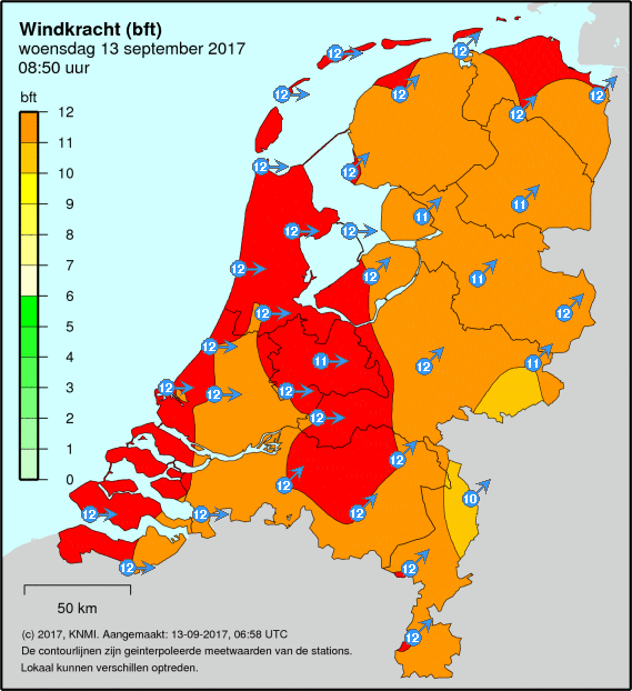 Weerwoord | Windkracht 11 tot 12 in heel Nederland!