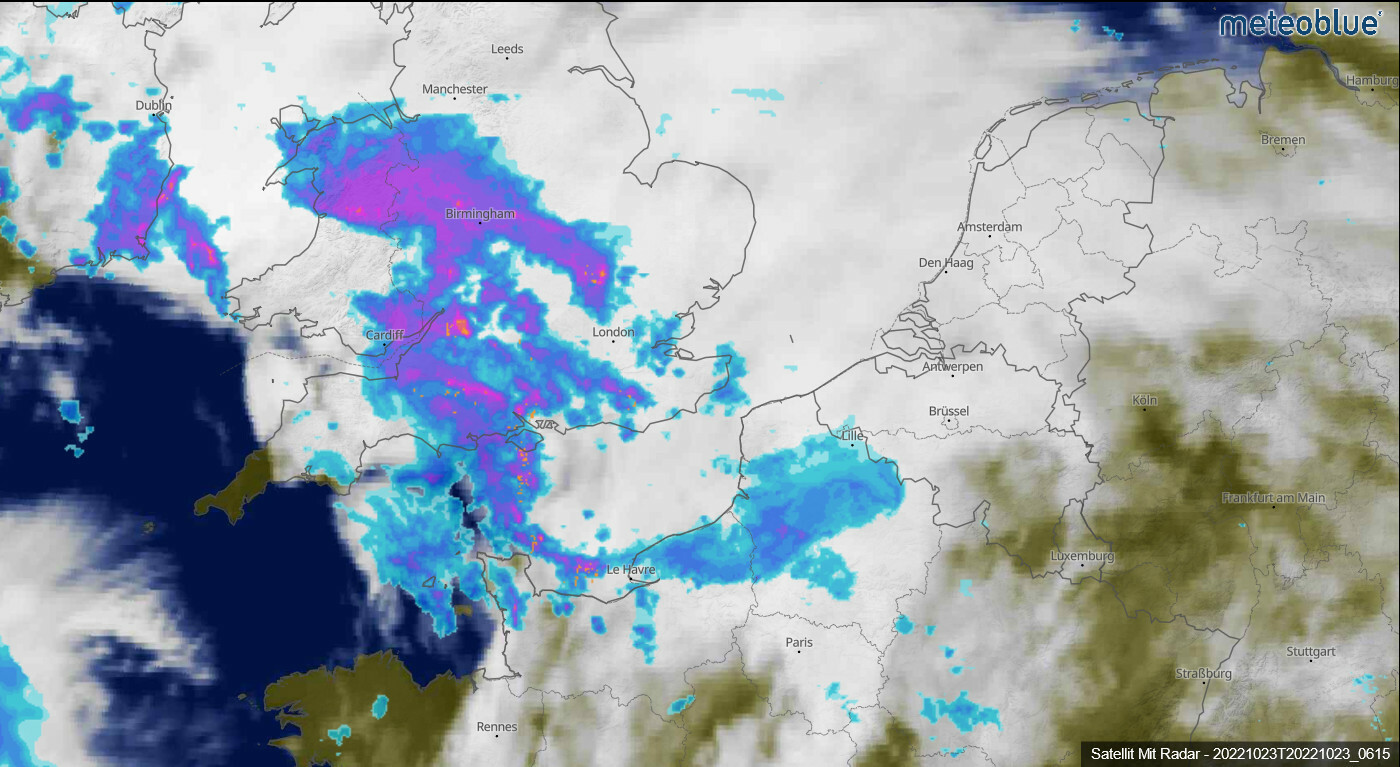 Weerwoord | Zware regen boven zuid Engeland