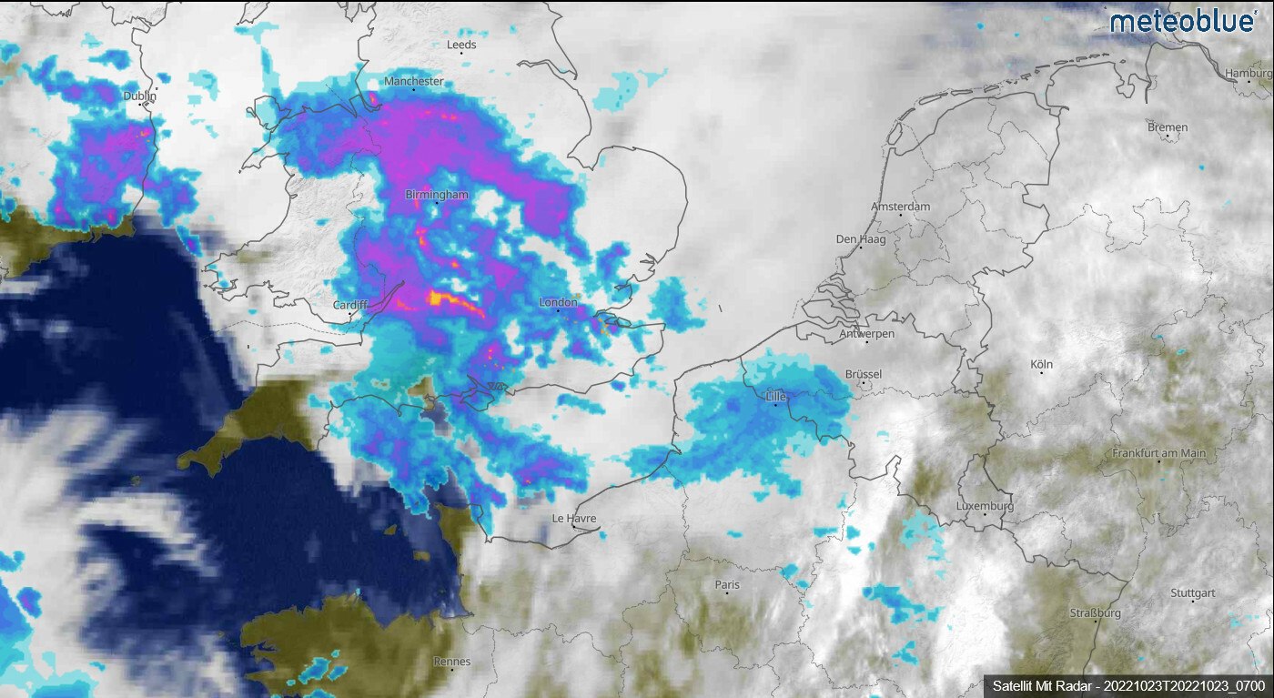 Weerwoord | Zware regen boven zuid Engeland